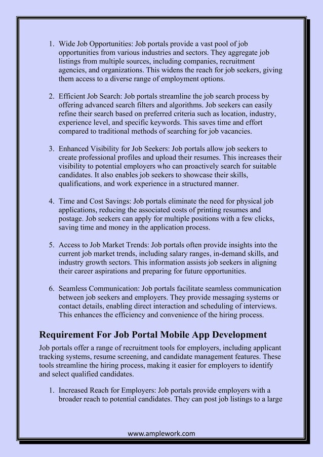 How To Develop a Job Portal App Like Indeed? | PDF