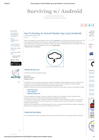 How to develop an Android Weather app using Weatherlib | PDF