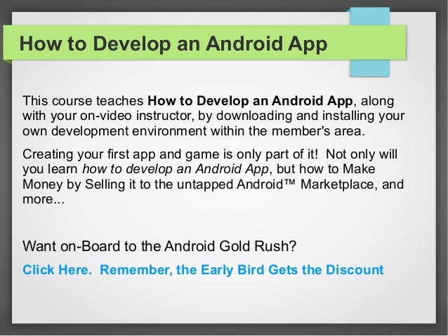 How To Develop An Android App How To Develop An Android App