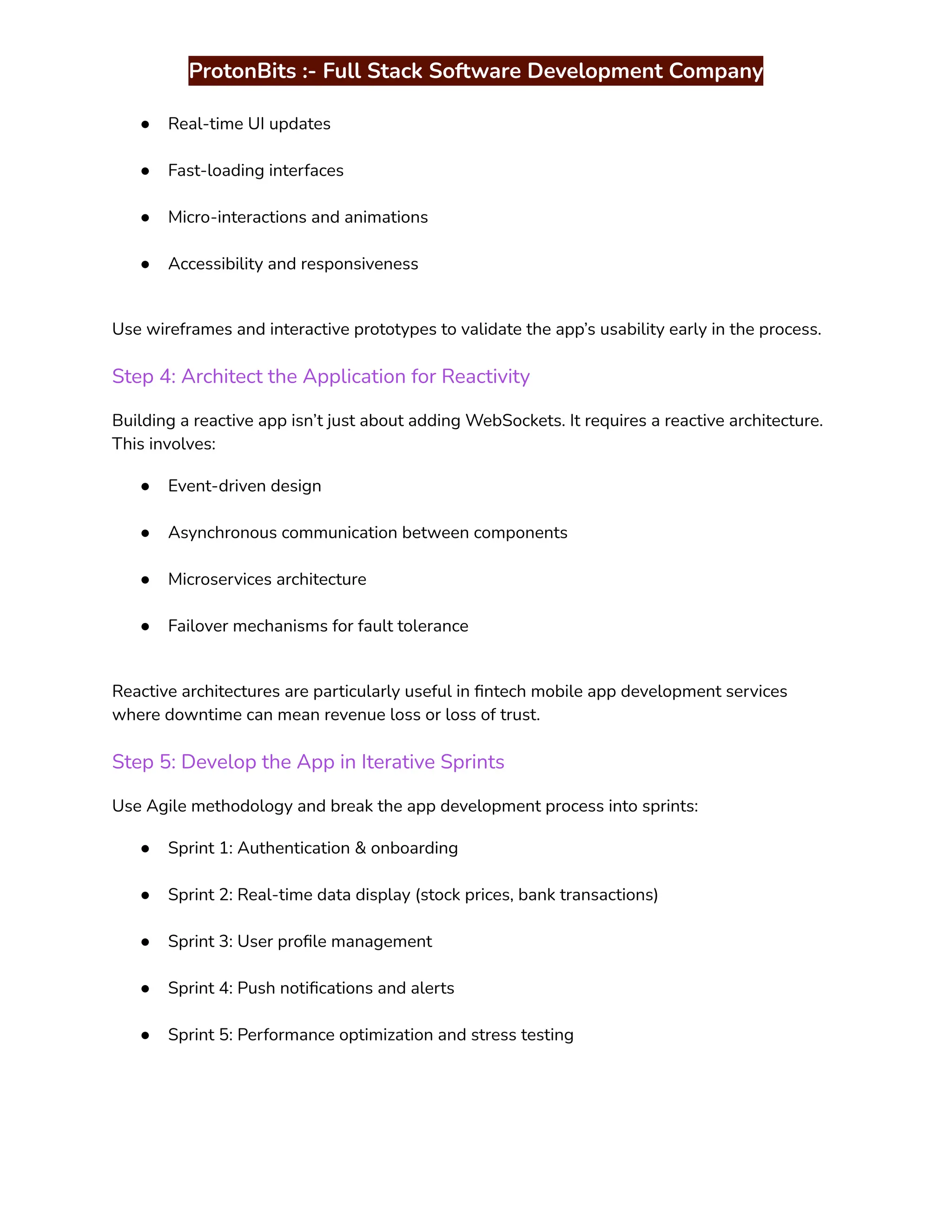 Reactive Mobile App Development: Step-by-Step Process Explained | PDF