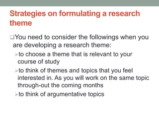 How to develop a research topic | PPTX