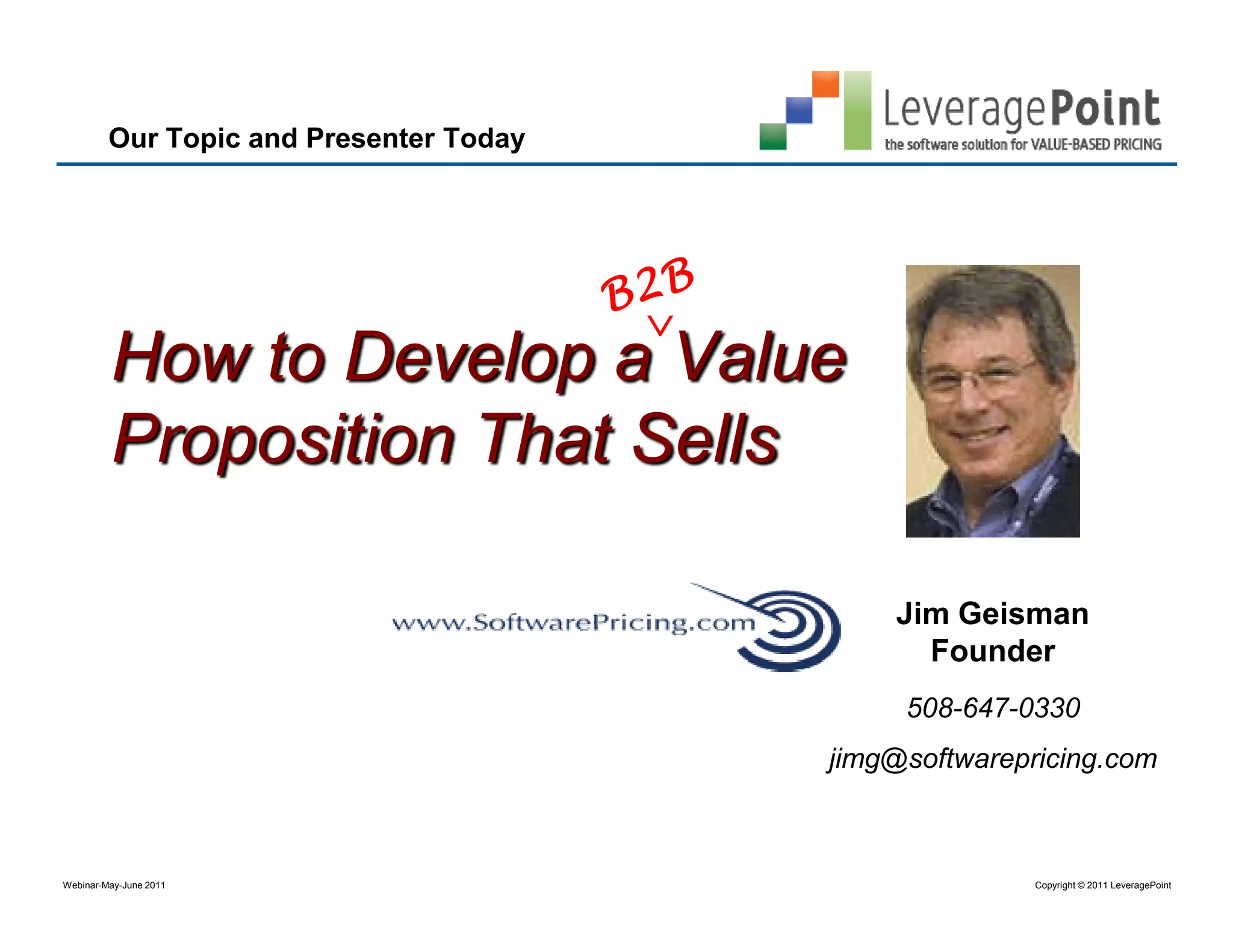 How To Develop a Value Proposition That SELLS | PPT