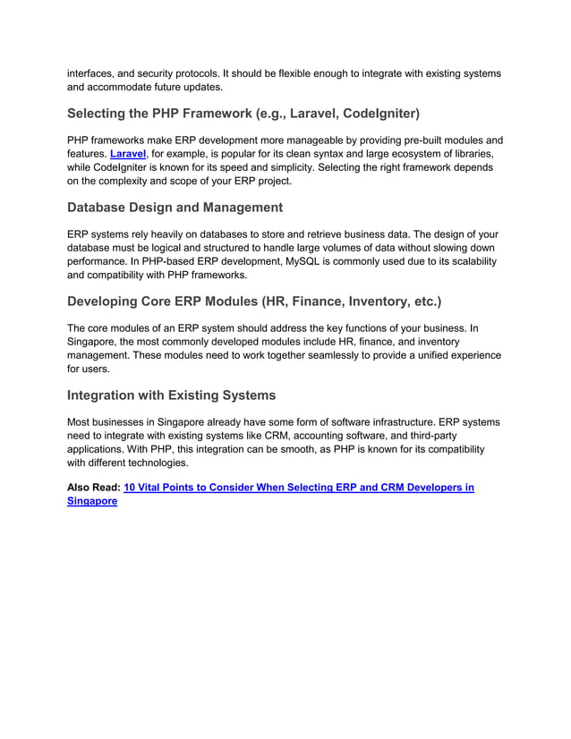Step-by-Step Guide to ERP Software Development with PHP for Singapore ...