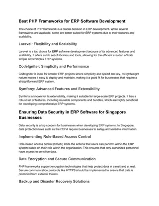 Step-by-Step Guide to ERP Software Development with PHP for Singapore ...