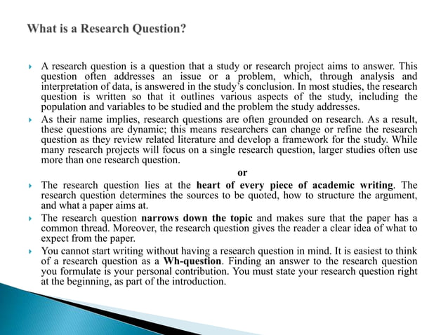 How to develop research question | PPTX | Educational Assessment ...