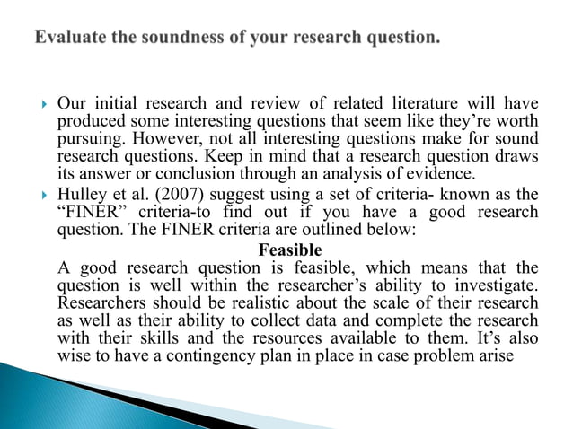 How to develop research question | PPTX | Educational Assessment ...
