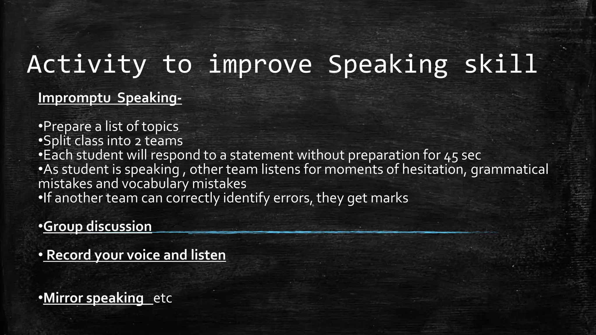 How to develop speaking skill | PPT