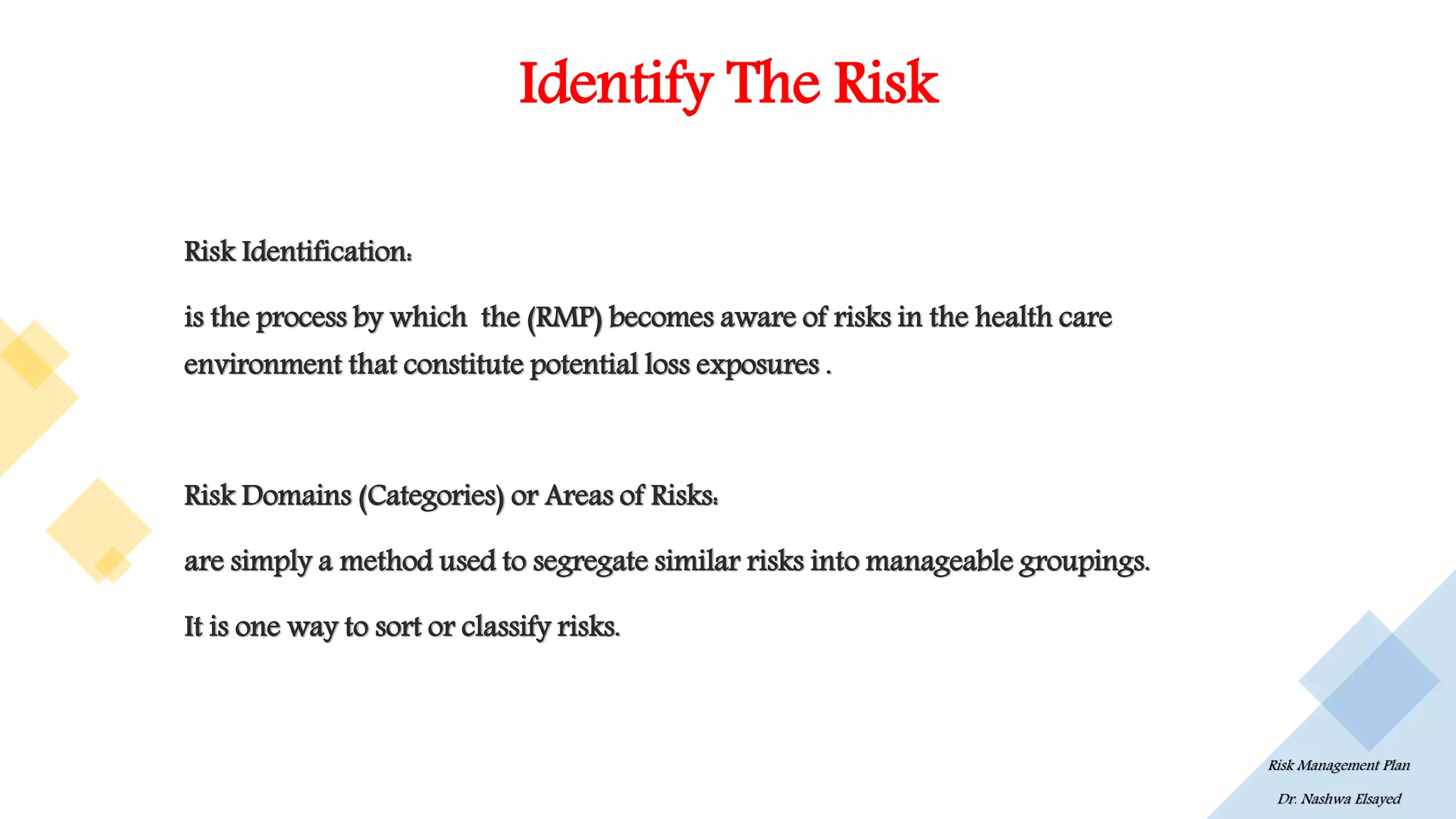 Healthcare Risk Management Plan | PDF