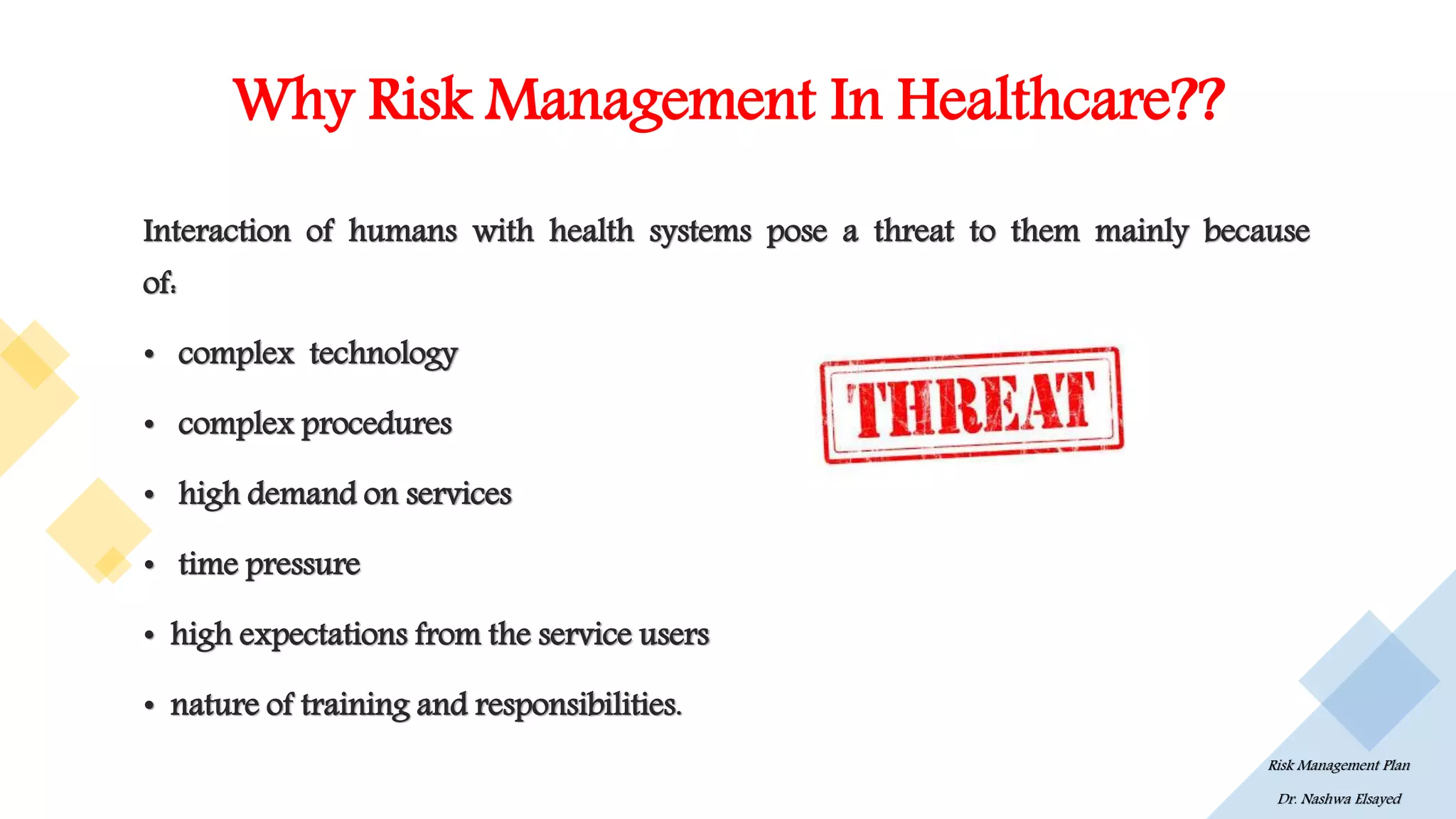 Healthcare Risk Management Plan | PDF