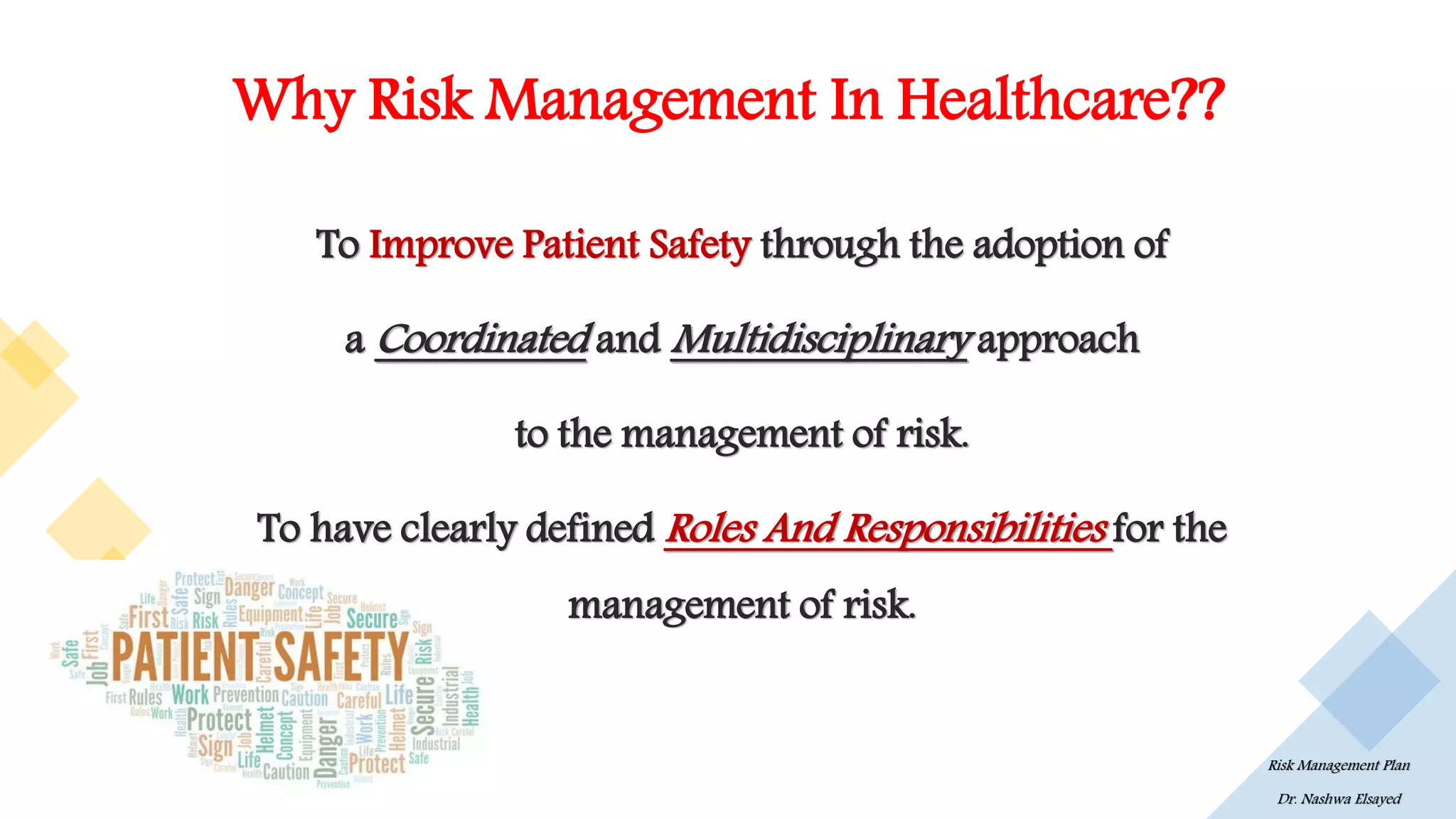Healthcare Risk Management Plan | PDF