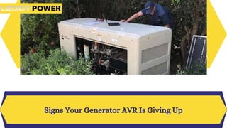 How To Diagnose Generator AVR Problems A Comprehensive Guide | PPTX