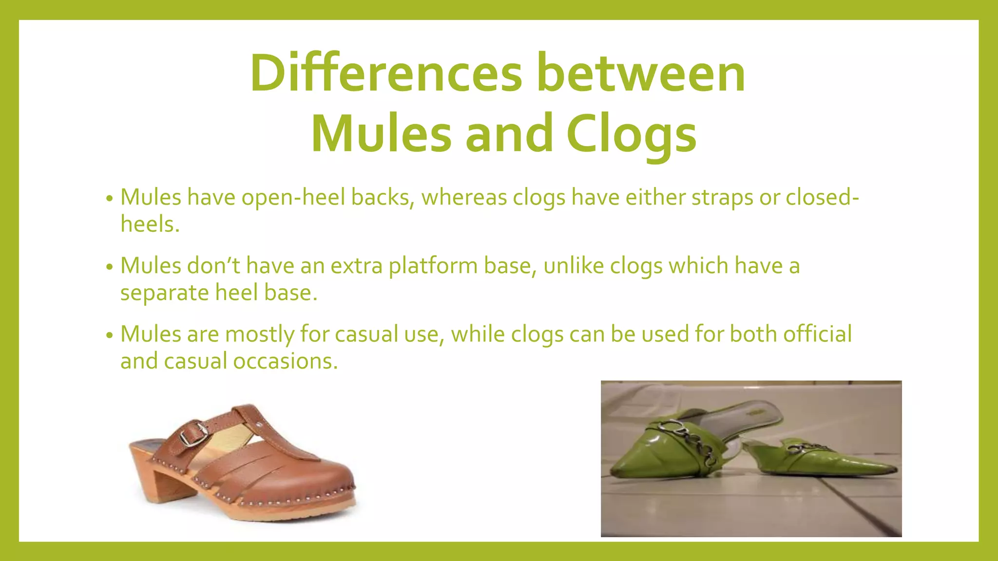 How to Differ Between Clog Boots and Mules | PPTX