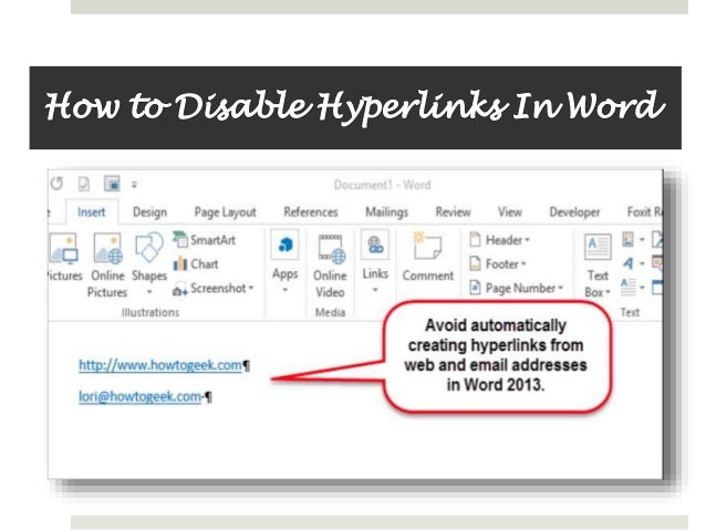 How To Disable Hyperlinks In Word How To Disable Hyperlinks In Word