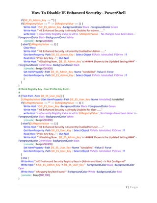How To Disable IE Enhanced Security Windows PowerShell | PDF