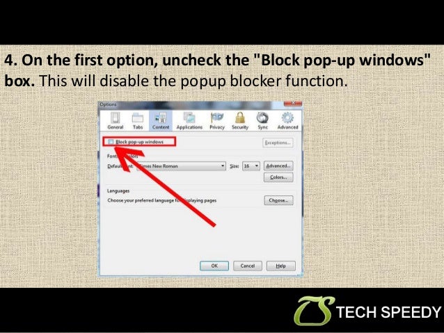 How to disable popup blockers
