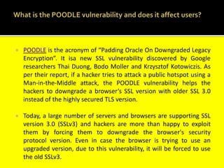 What Is Sslv3 Poodle Vulnerability