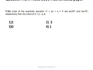 AIEEE Fast Problem Solving Tricks | PPT | Education