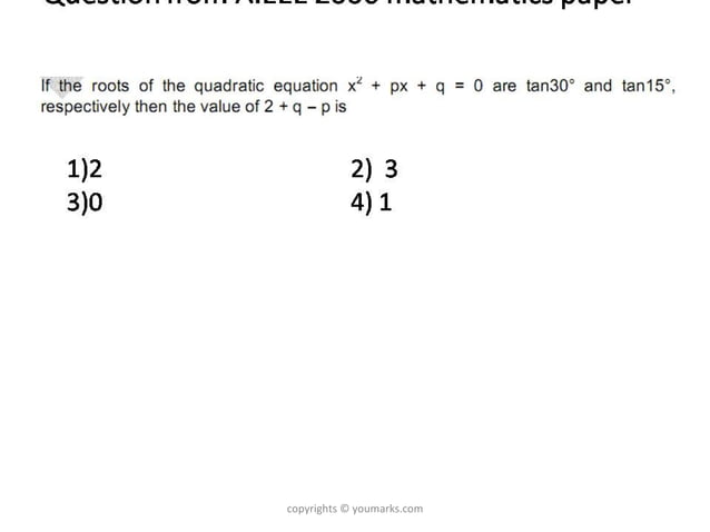 AIEEE Fast Problem Solving Tricks | PPT | Education