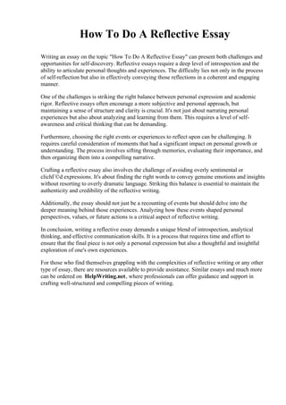 How To Do A Reflective Essay.pdf