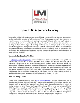 How to do automatic labeling | PDF
