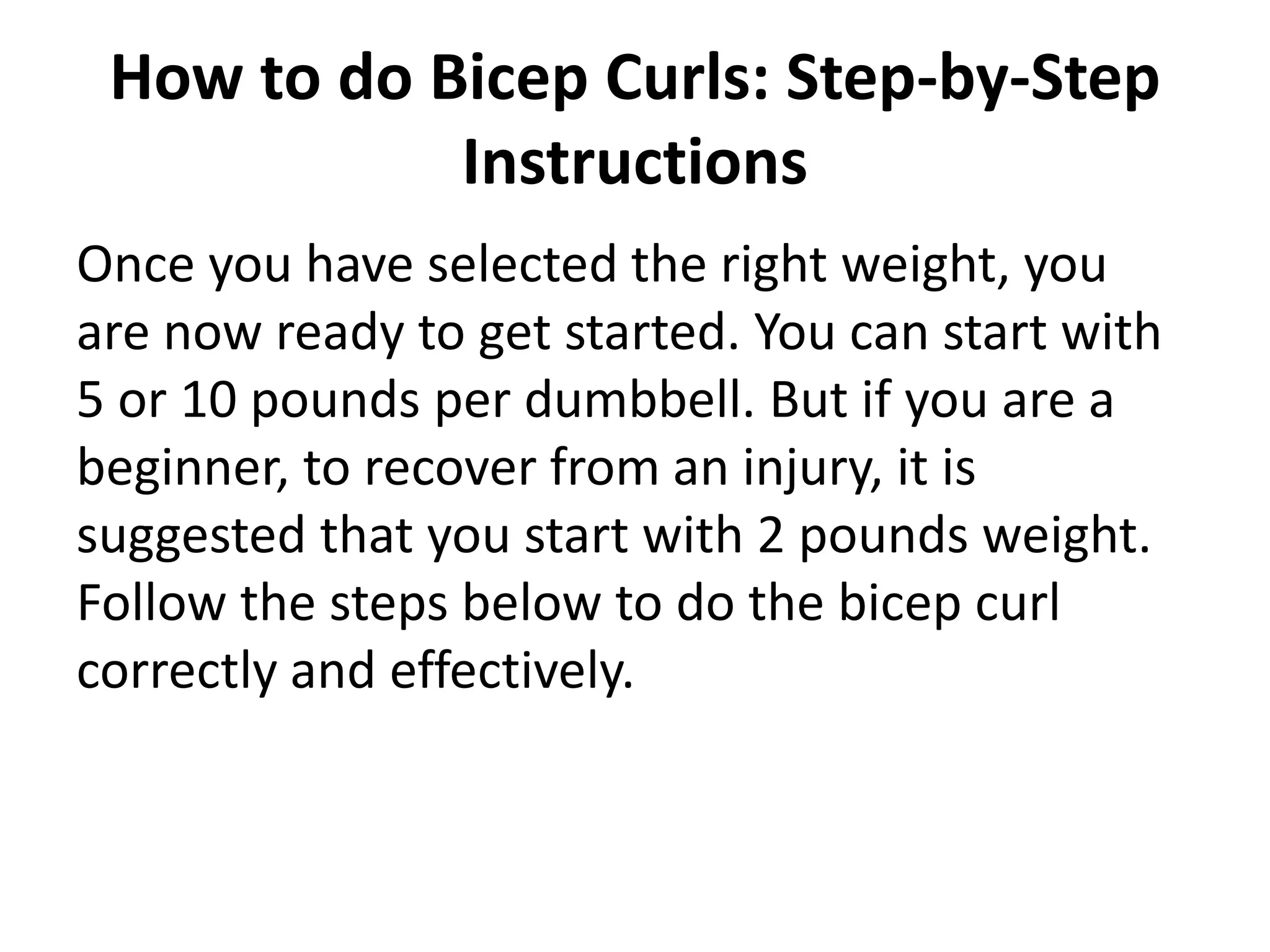 How To Do Bicep Curls Properly | PPTX