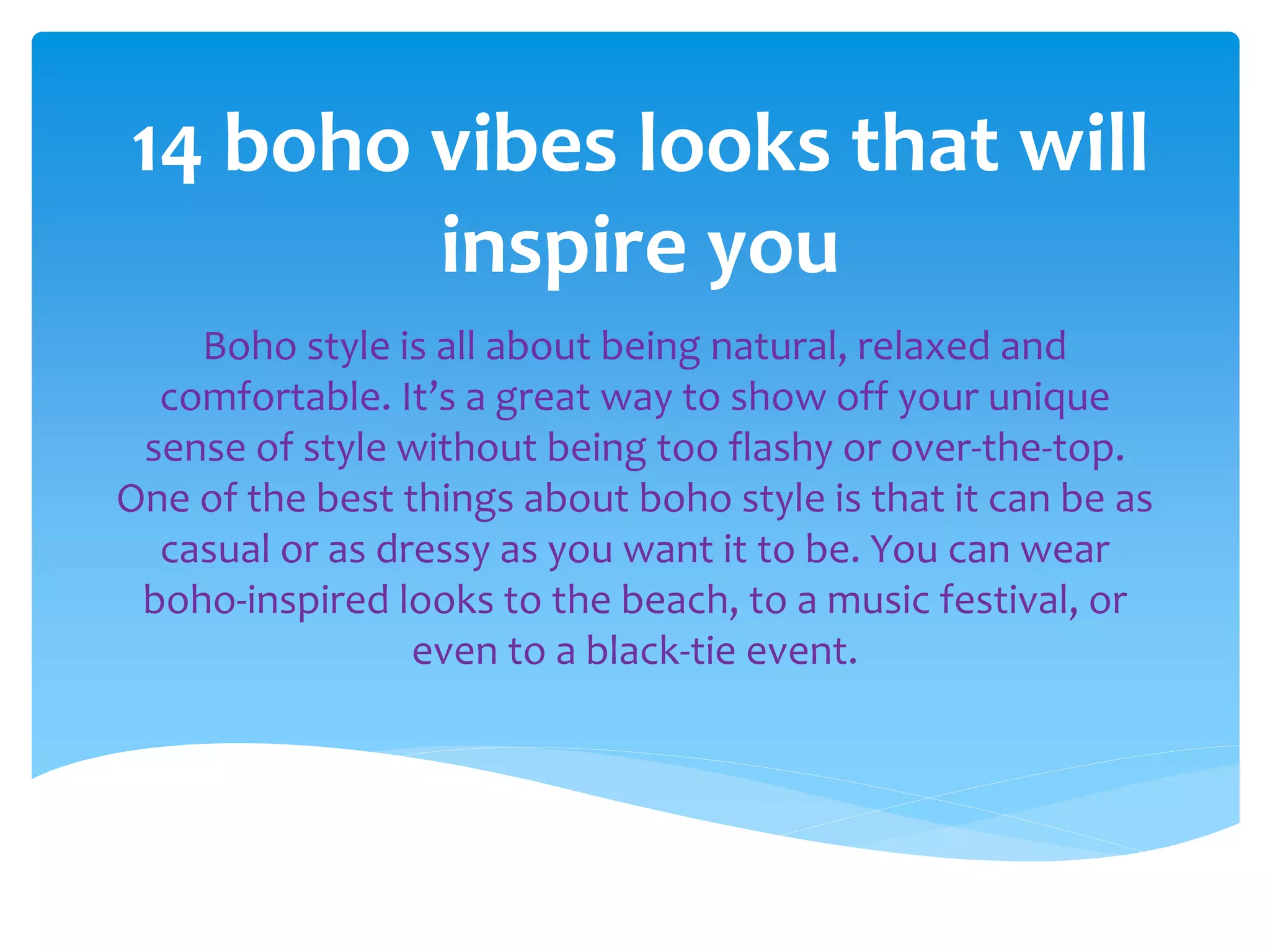 How To Do Boho Vibes | PDF