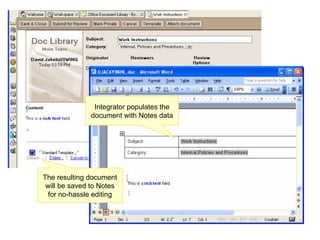 Office Integration for Lotus Notes Tutorial | PPT