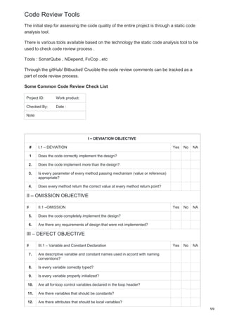 How to do code review and use analysis tool in software development ...