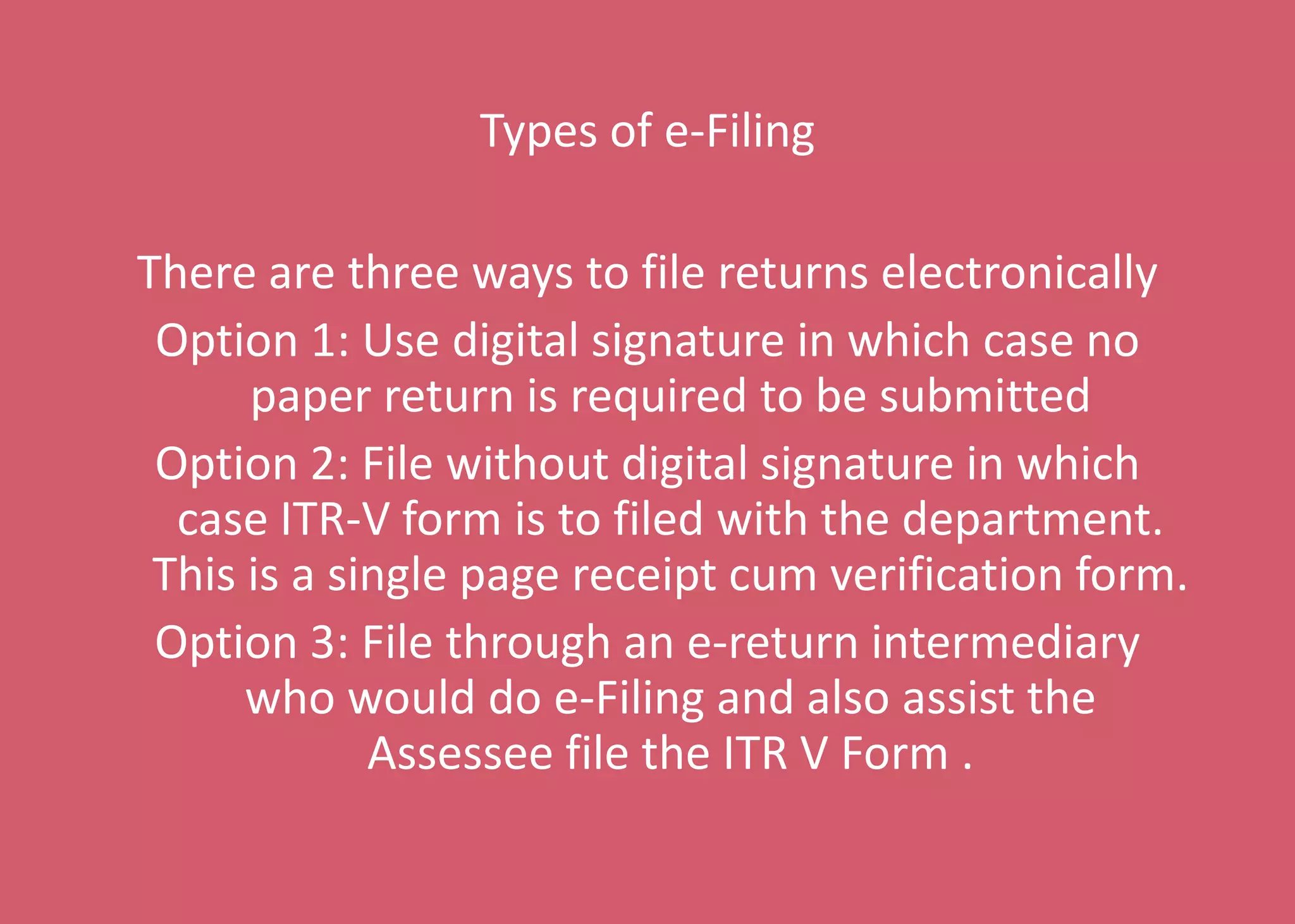How to do E-filing of returns | PPT