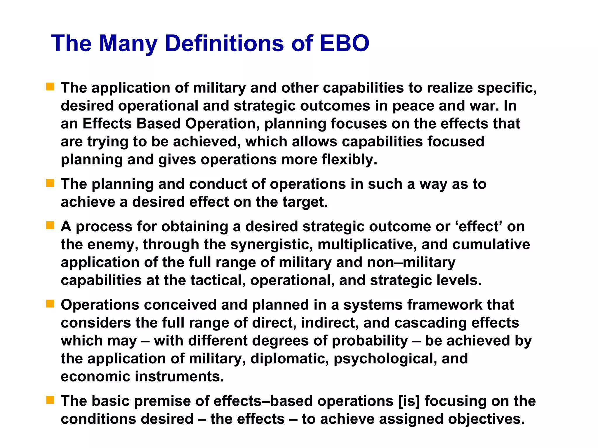 How To Do Effects Based Operations | PPT