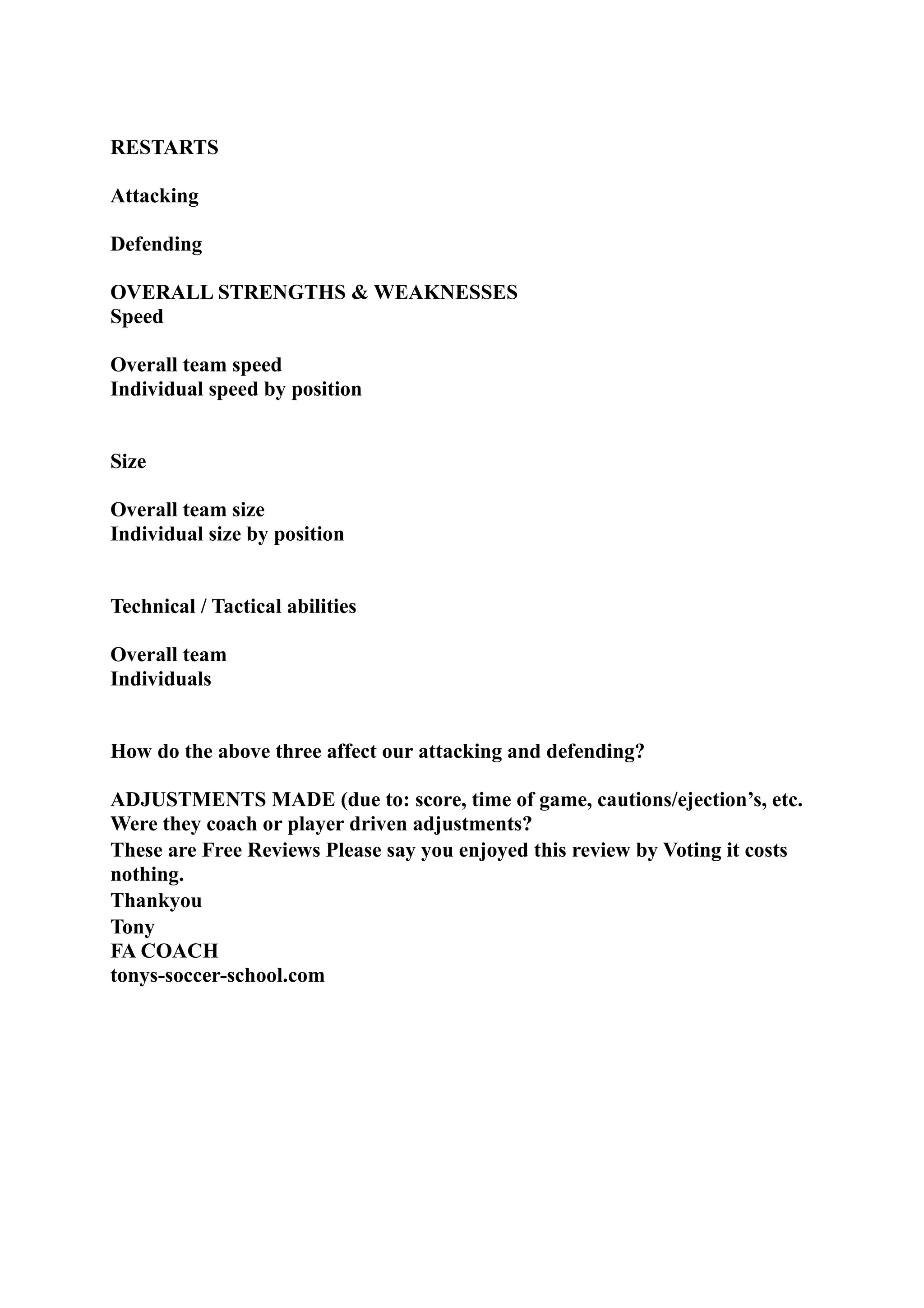 How to do football match analysis | DOC