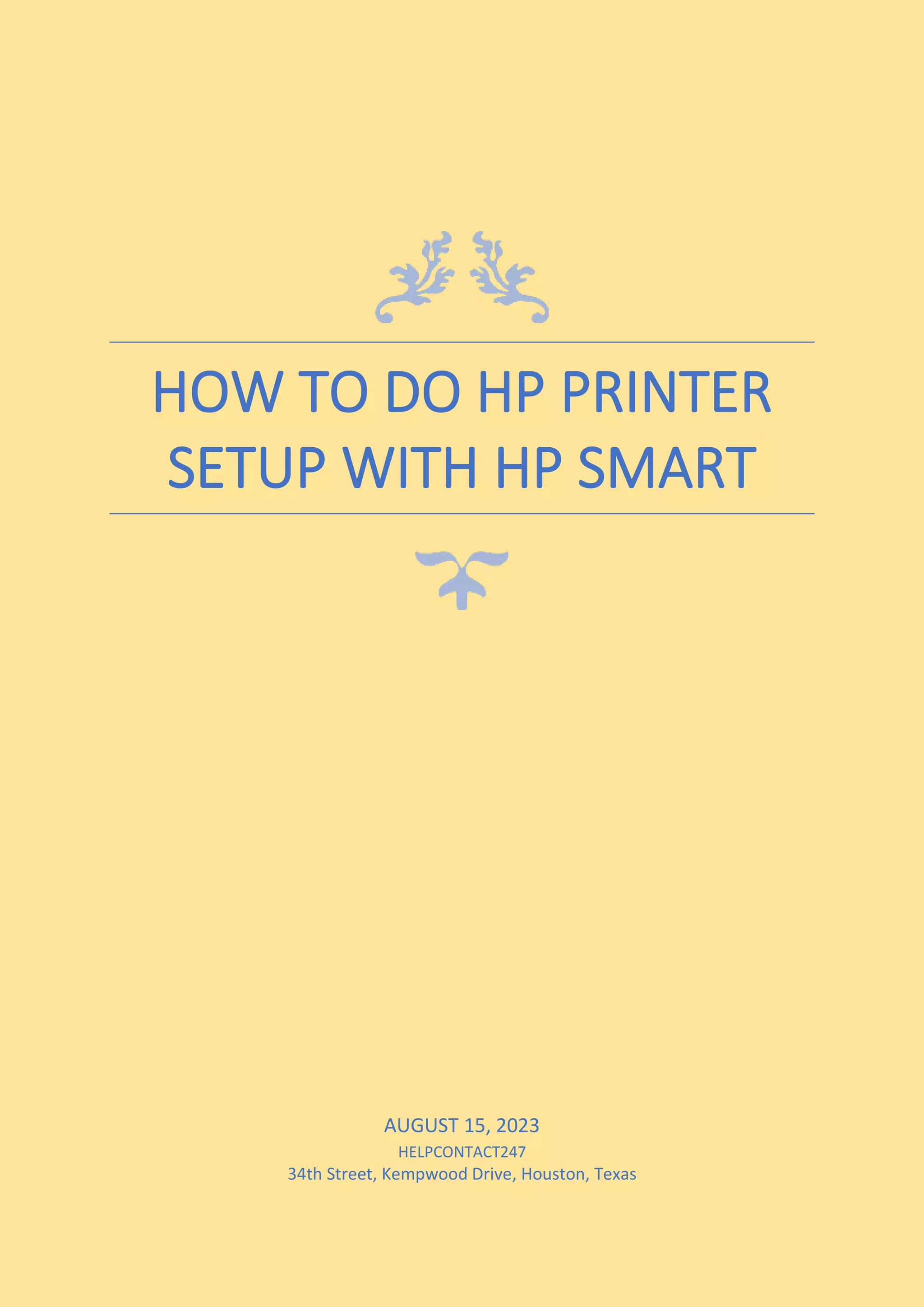 How to do HP printer setup with HP smart.pdf | Operating Systems ...