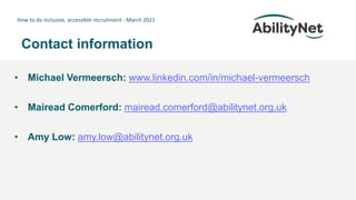 How to do inclusive, accessible recruitment | PPTX