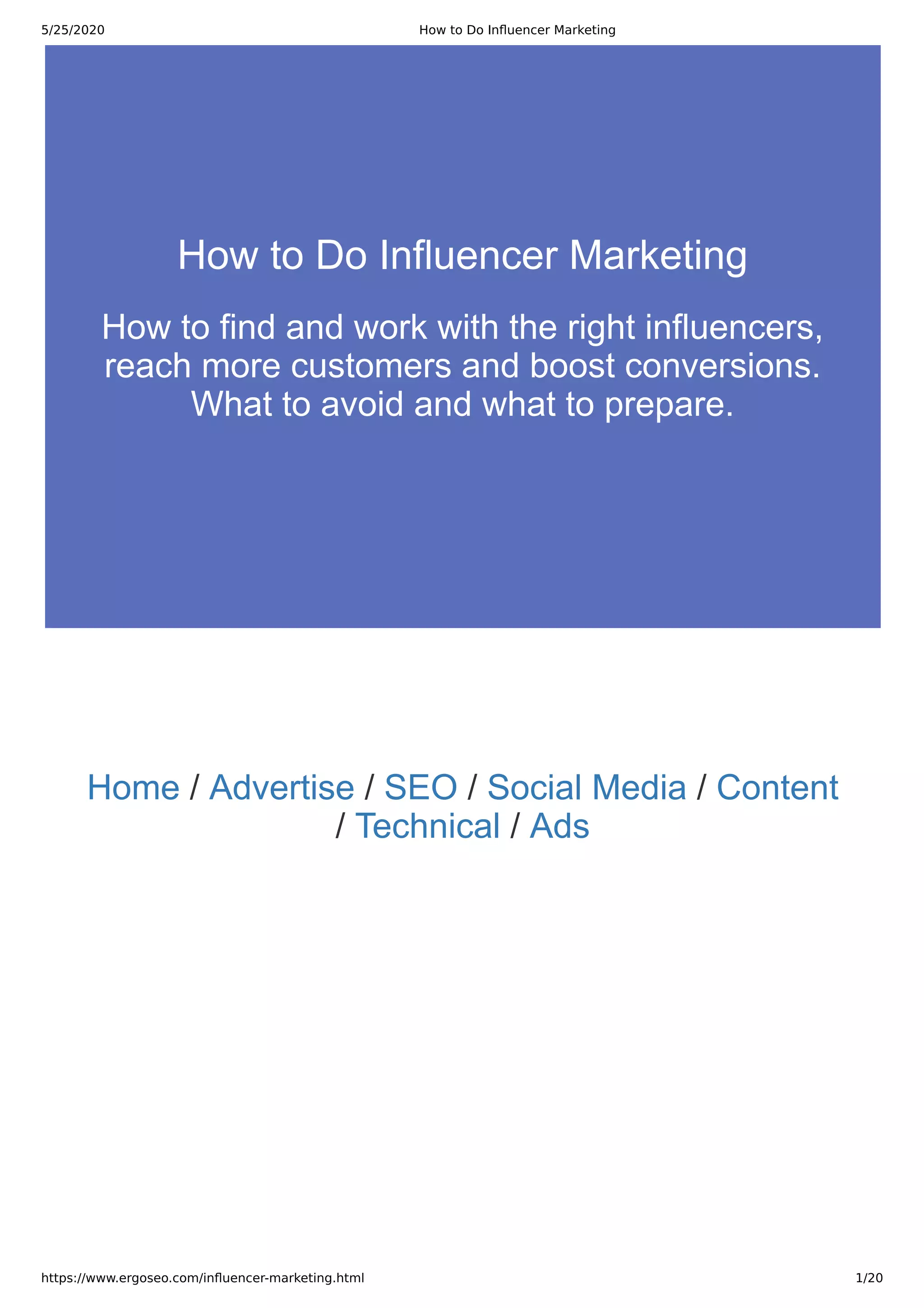 How to do Influencer Marketing | PDF | Advertising Industry | Industries