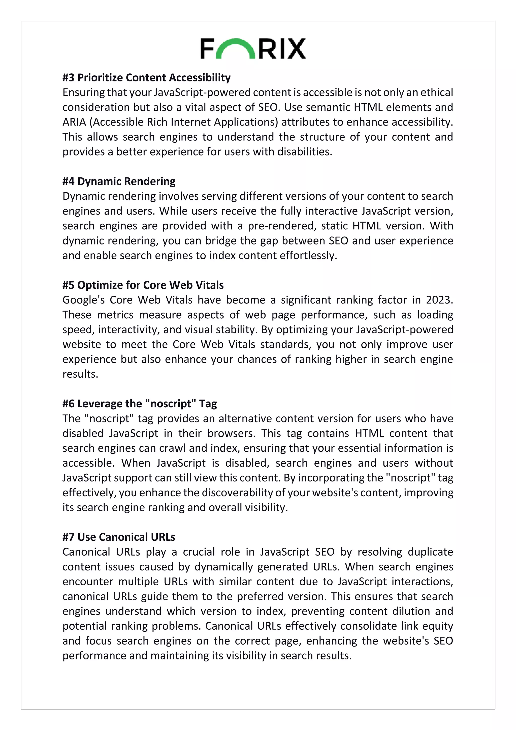 How to Do JavaScript SEO? Forix | PDF