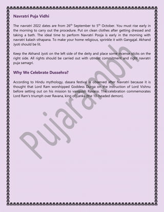 How to Do Navratri Puja at Home_Pujarambh | PDF
