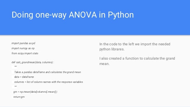 How to do one way anova using python