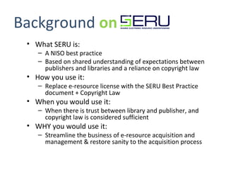Lamoureux and Shadle, How to do SERU | PPT