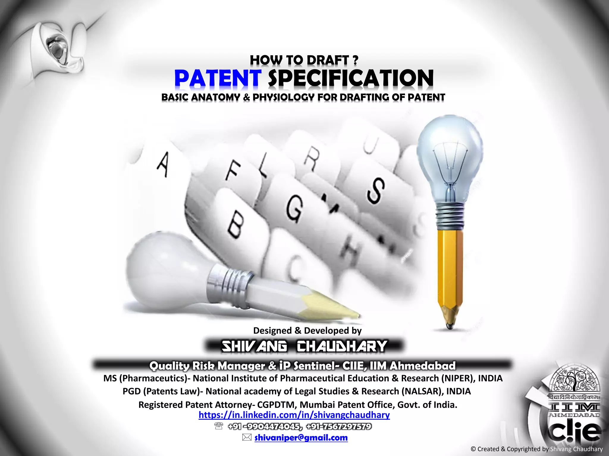 "How to draft a PATENT Specification?" | PDF