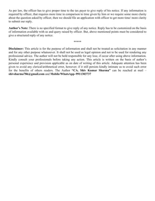 How to Draft Income Tax and GST Notice Reply | PDF