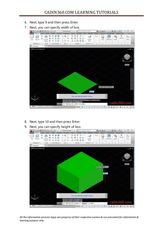 How to draw 3d box using AutoCAD box command