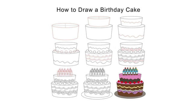 How To Draw a Birthday Cake | PPTX