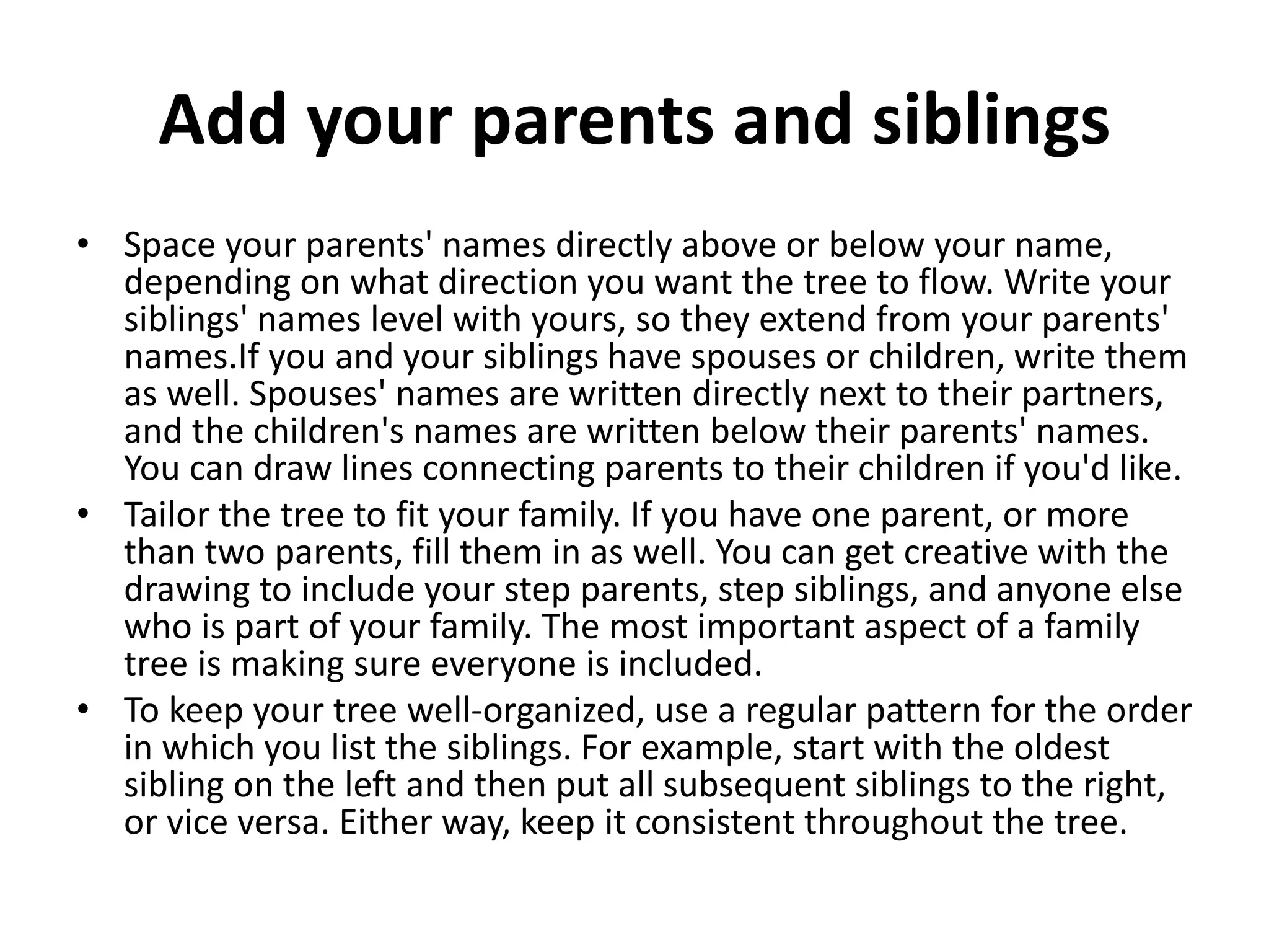 How to draw a family tree | PPTX