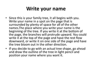 How to draw a family tree | PPTX