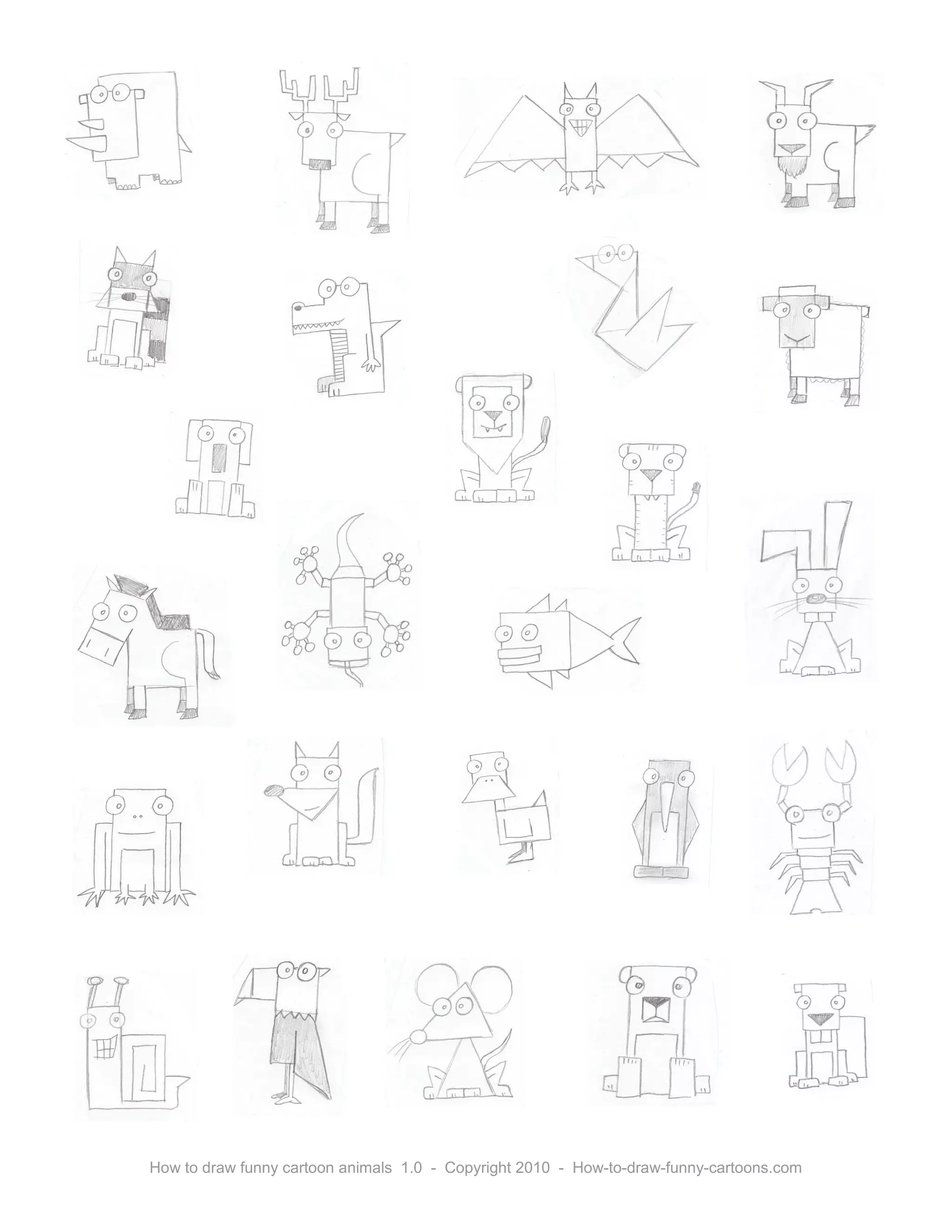 How to draw funny cartoon animals | PDF