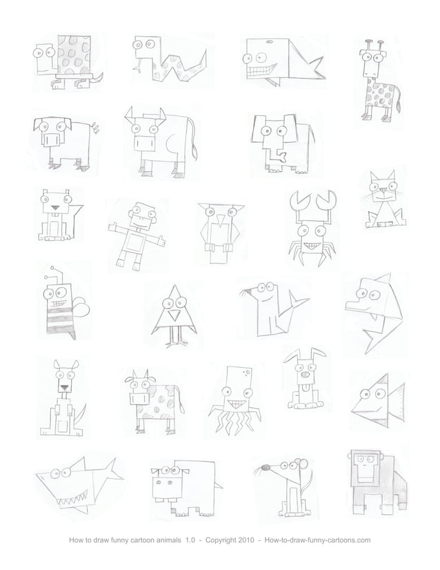 How to draw funny cartoon animals | PDF | Drawing and Sketching | Arts ...