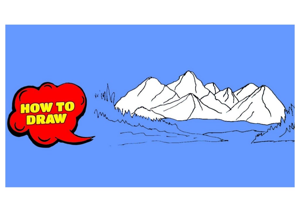 How to draw Mountains | Mountain drawing easy | Easy drawing tutorials ...
