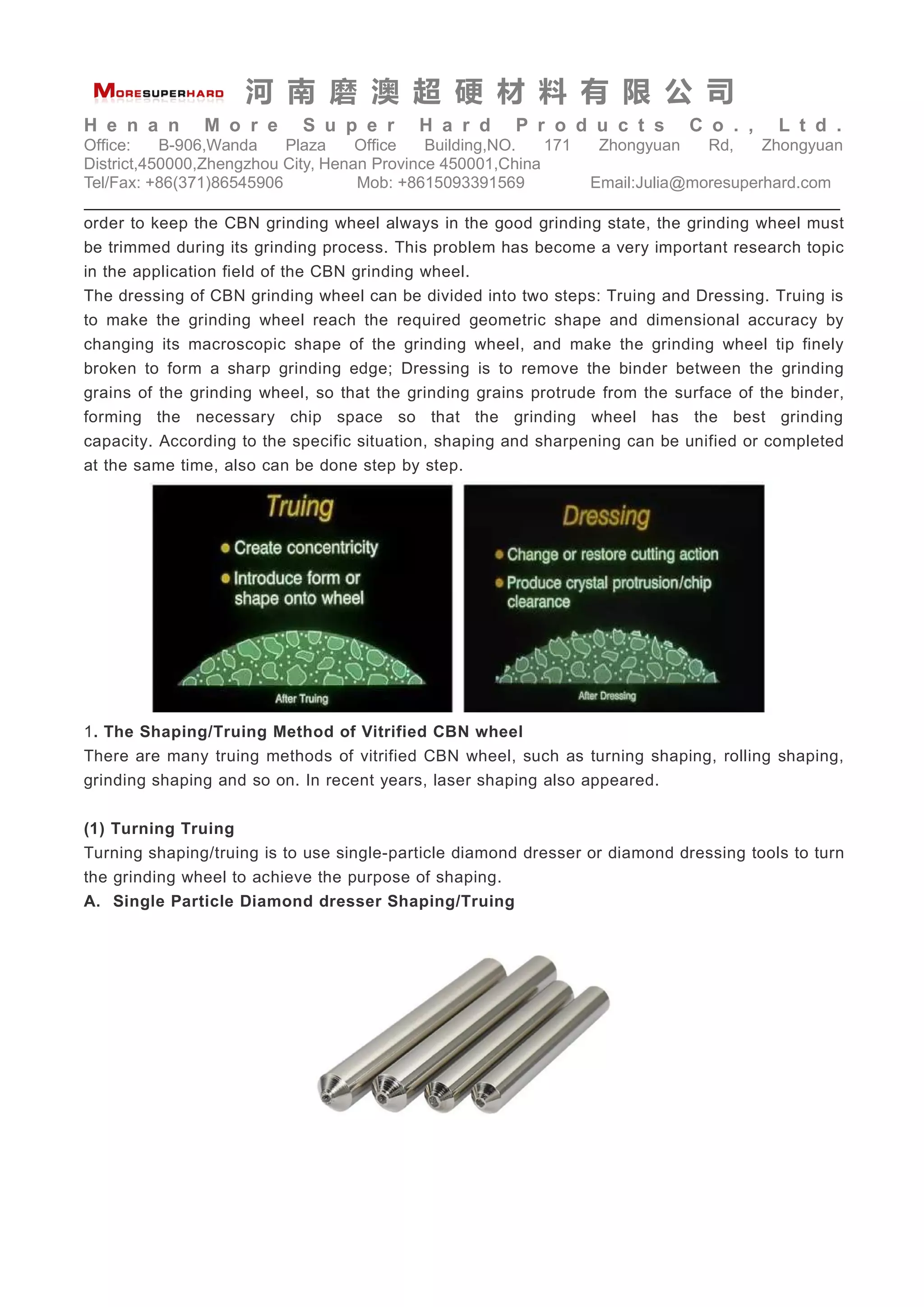 How to dress vitrified CBN wheels | PDF