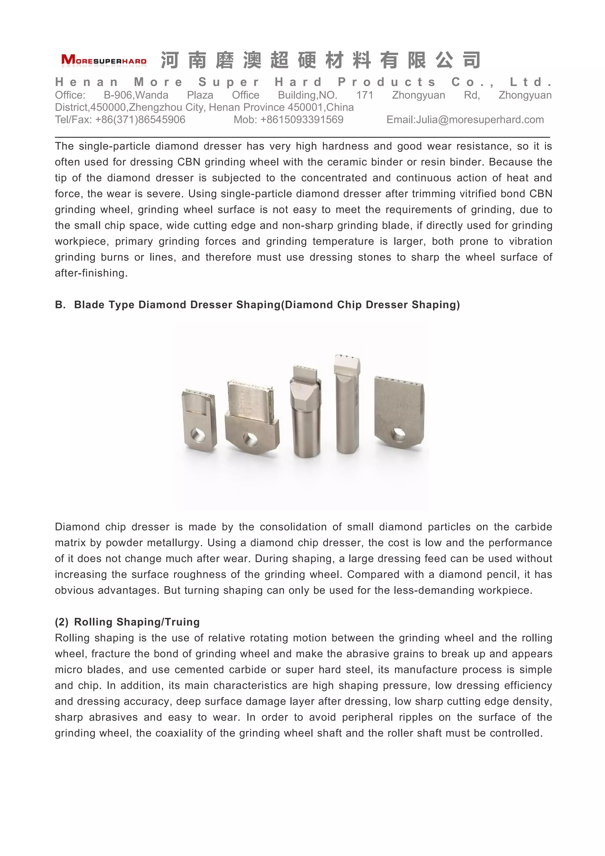 How to dress vitrified CBN wheels | PDF
