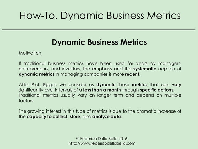 Dynamic Business Metrics | PPT